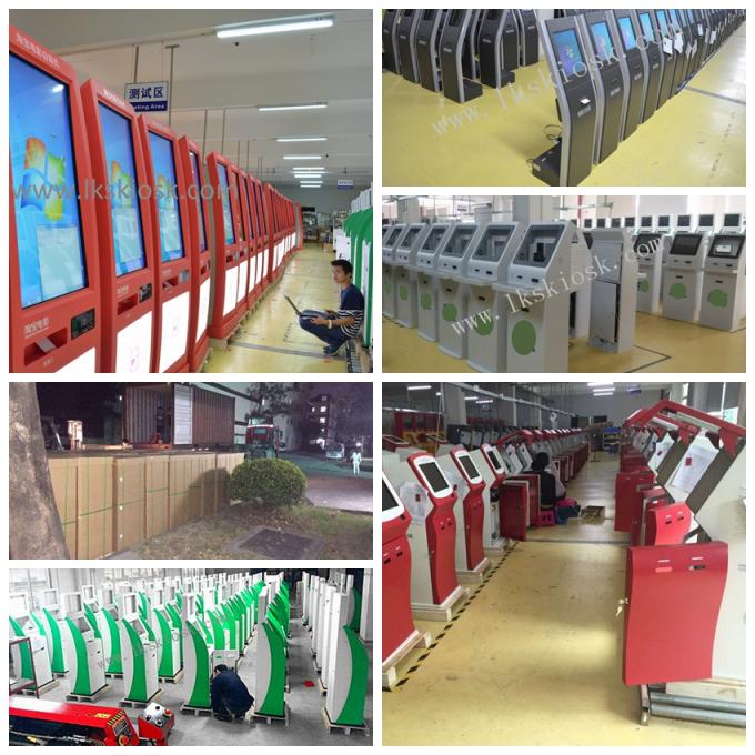 Standing Touch Screen Information Kiosk All In One Ticket Vending