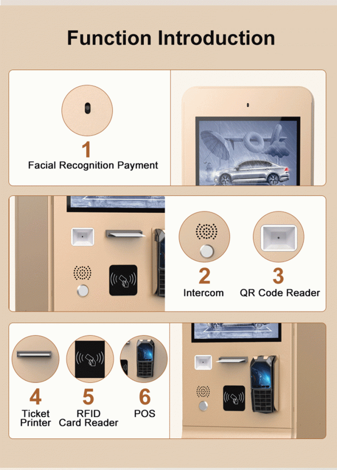 Floor Standing Electronic Payment System Ticket Note Acceptor Monitor ...