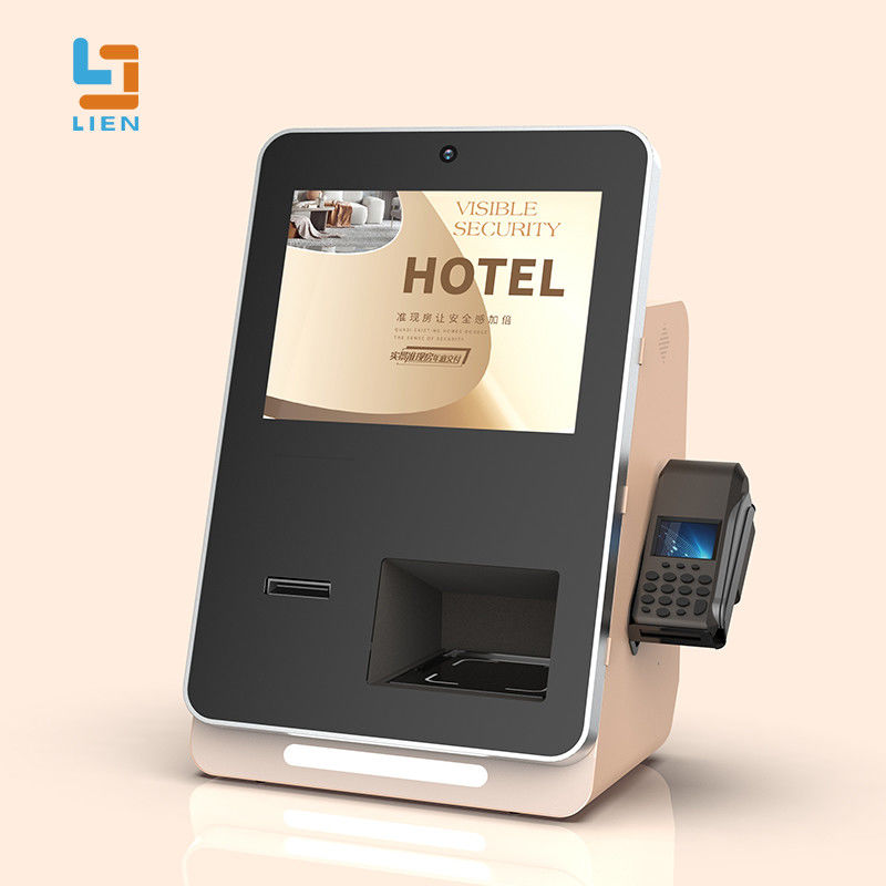 Indoor self service hotel check in and passport scanner kiosk with RF ...