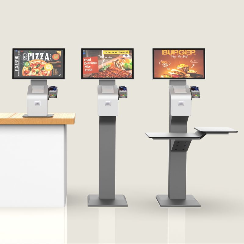 Floor Stand 21.5'' Multi-Point Touch Self Ordering Kiosk Cash/Cashless ...