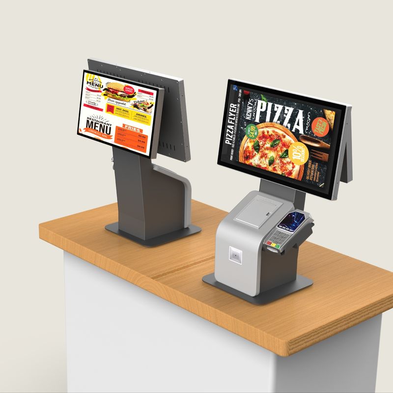 15.6 Inch Touch Screen Self Service Kiosk With POS Payment QR Scanner ...