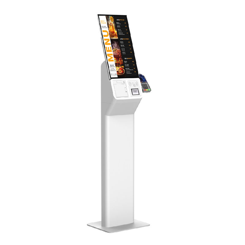 Floor Stand Self Ordering Kiosk Android 21.5 Inch Fast Food Touch Screen Printer Self Checkout Kiosk