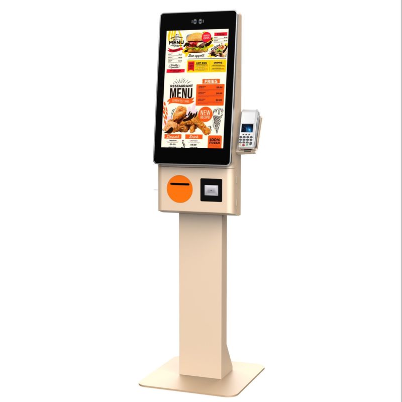 Fast Food & Restaurant Self Ordering Kiosk 23.8 Inch Touch Display 80mm ...