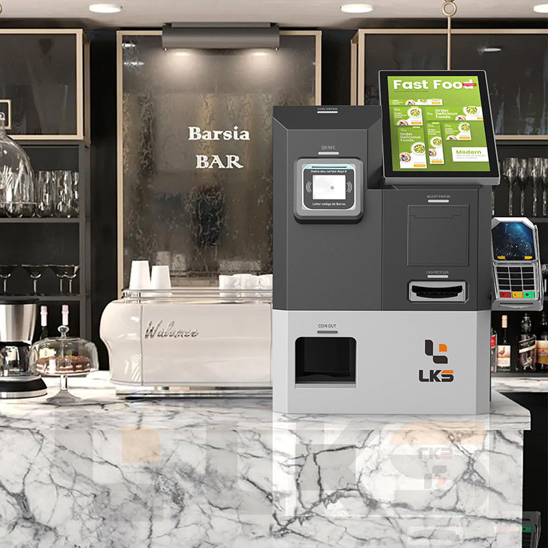 Self Ordering Kiosk System POS Terminal with Cash and Bank Card Payment ...
