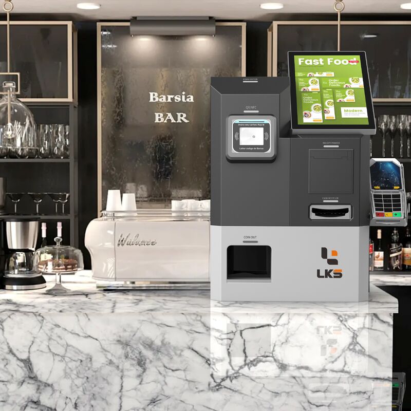 15 Inch Self Service Kiosk with Barcode Scanner and Optional ID Card ...