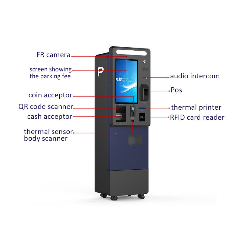21.5 Inch Outdoor Car Parking Payment With Cash Payment QR Scanner POS ...