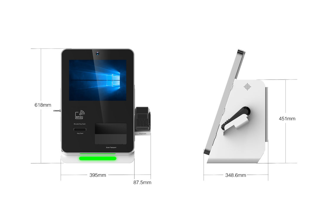 15 Inch Hotel Check In Kiosk Self Checkout Kiosk With Credit Card Payment