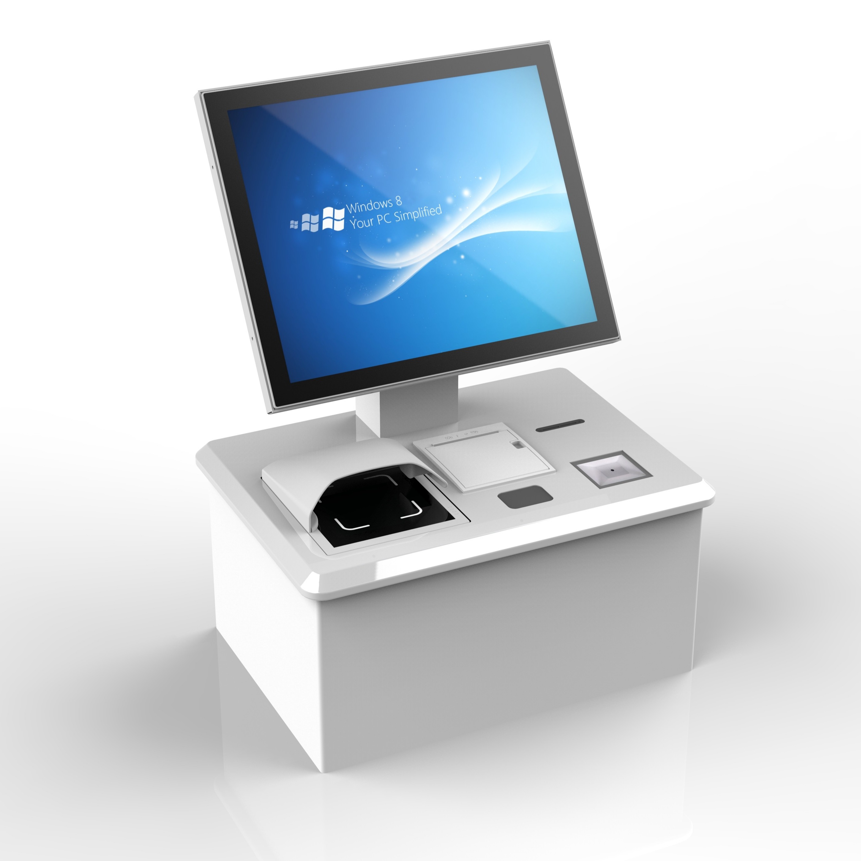 Tabletop Hotel Check In Kiosk Check Out Kiosk With Passport Scanner