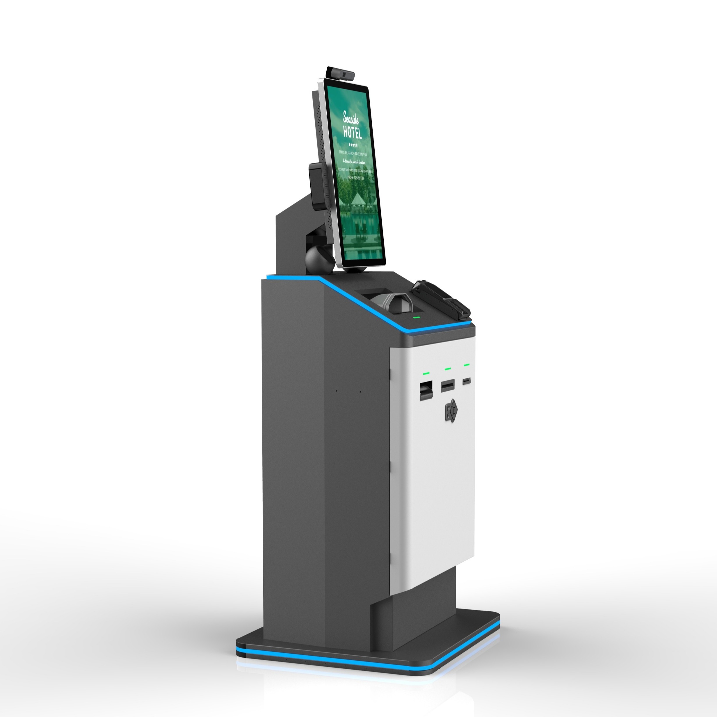 Hotel Check In Out Kiosk With 1.5 Inch Touch Display Passport Scanner ...