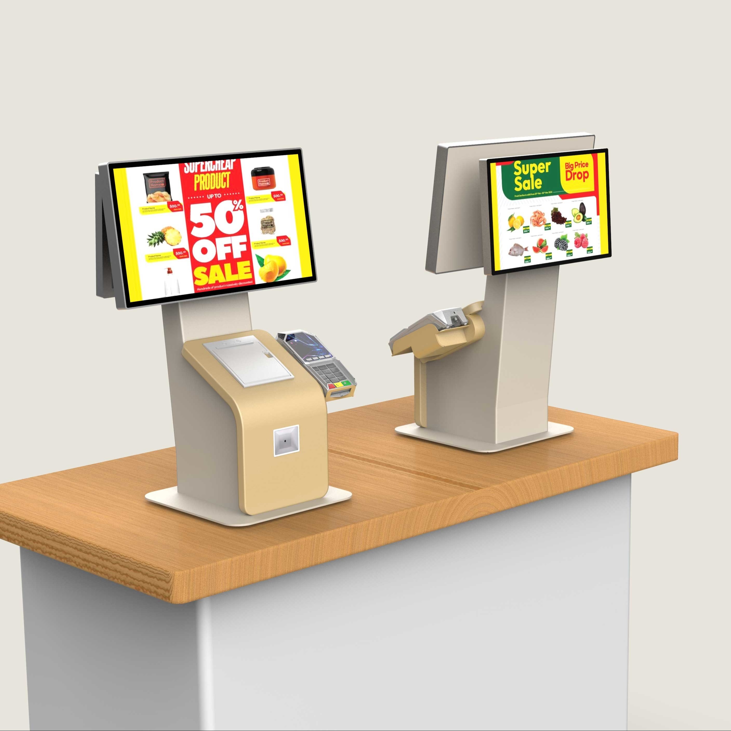 Counter Top Self Checkout Kiosk Self Ordering Kiosk For Restaurants ...