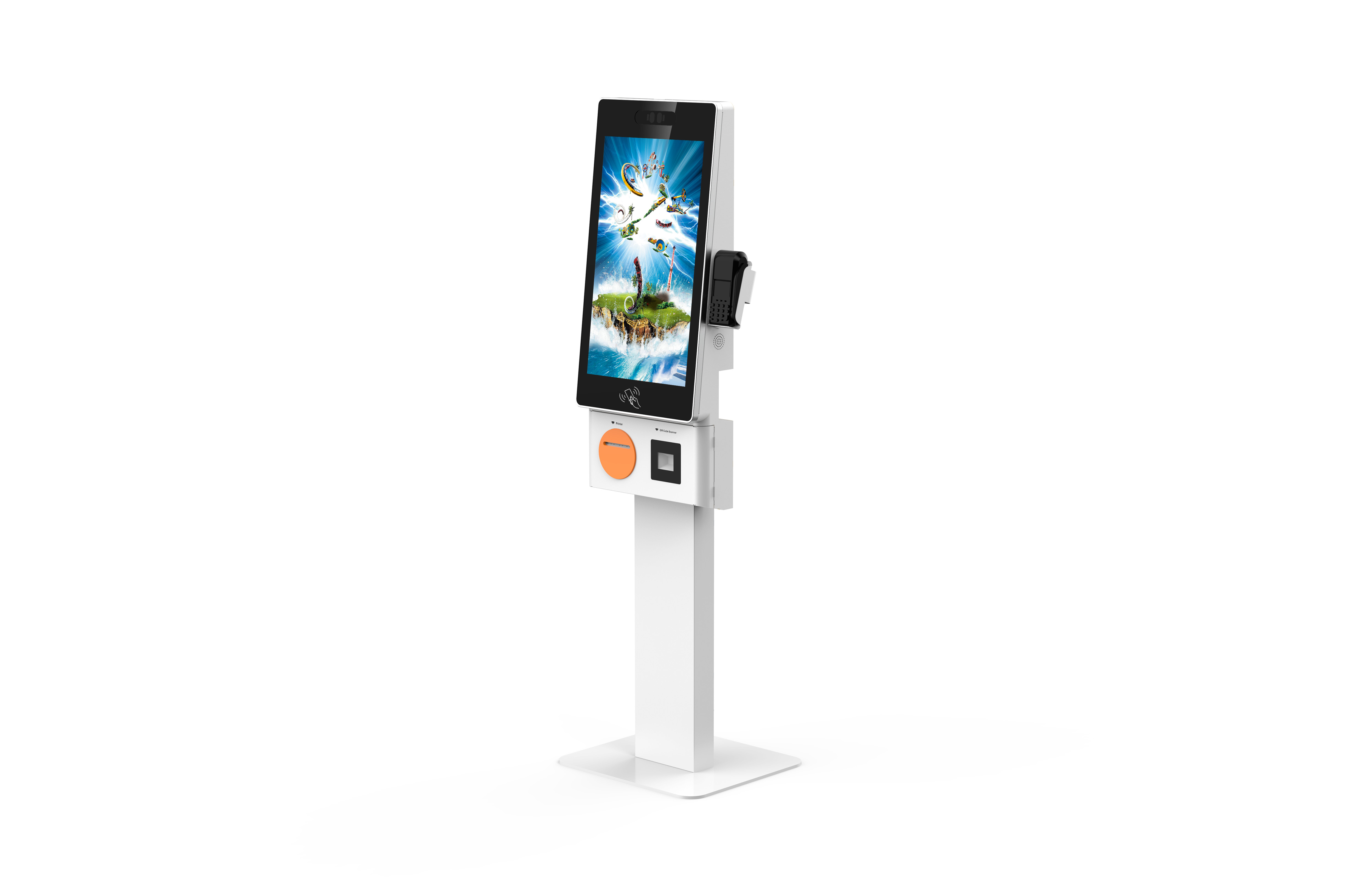 21.5 Inch Floor Standing Self Service Restaurant Kiosks With VPOS