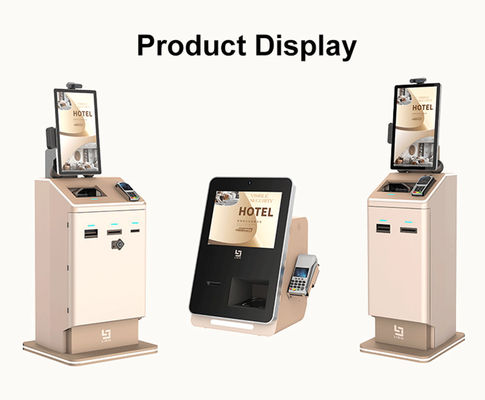 21.5 inch Touch Display Self Check in Hotel Kiosk With Key Dispenser ...