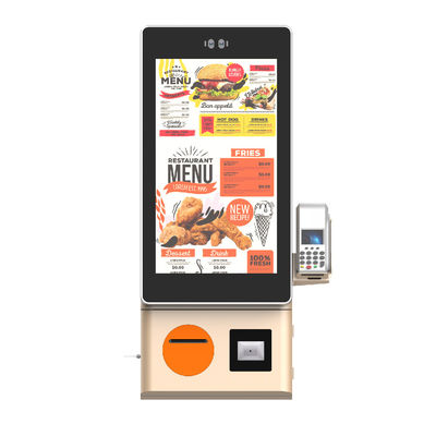 Fast Food & Restaurant Self Ordering Kiosk 23.8 Inch Touch Display 80mm ...