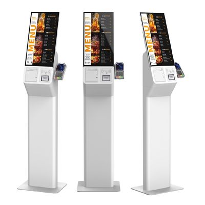 23.8 Inch Fast Food Self Service Payment Kiosk Floor Stand Touch Screen ...
