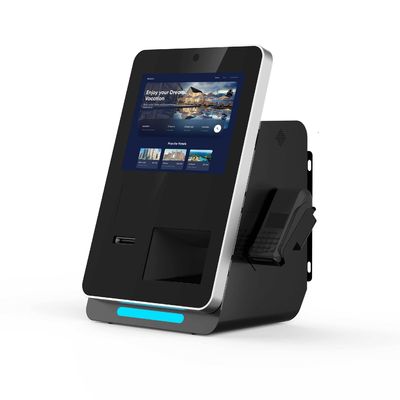 Tabletop Check In Kiosk With Passport Scanner Key Card Dispenser And ...