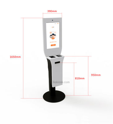 New! 19 Inch Touch Display Self Service Kiosk Floor Stand With ID Card ...