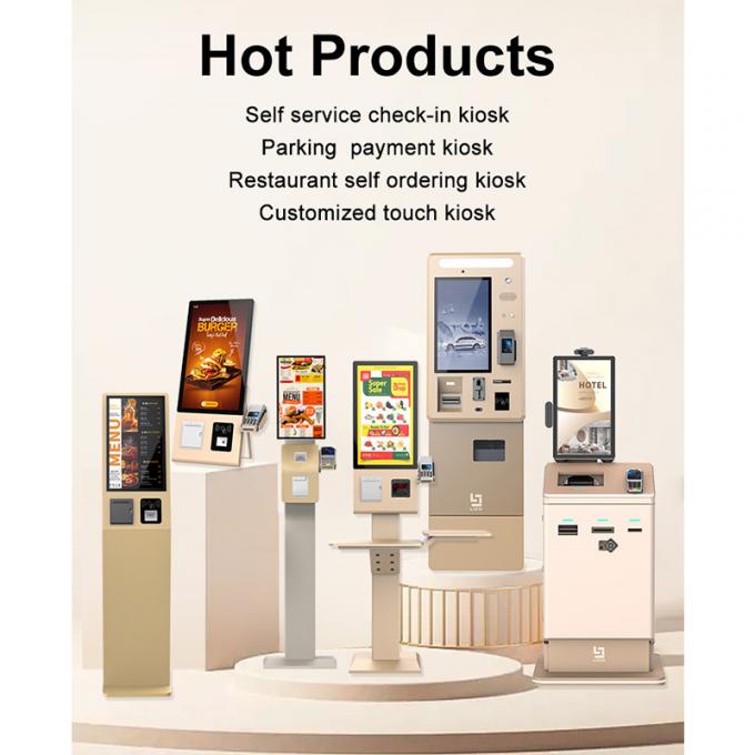 Hotel Airport Self Service Kiosk With Touch Screen POS Cash Payment ...
